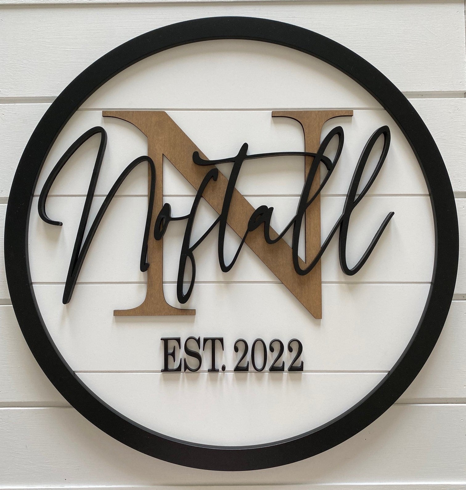 Custom Initial/Name/Established Sign – The Modern Saltbox